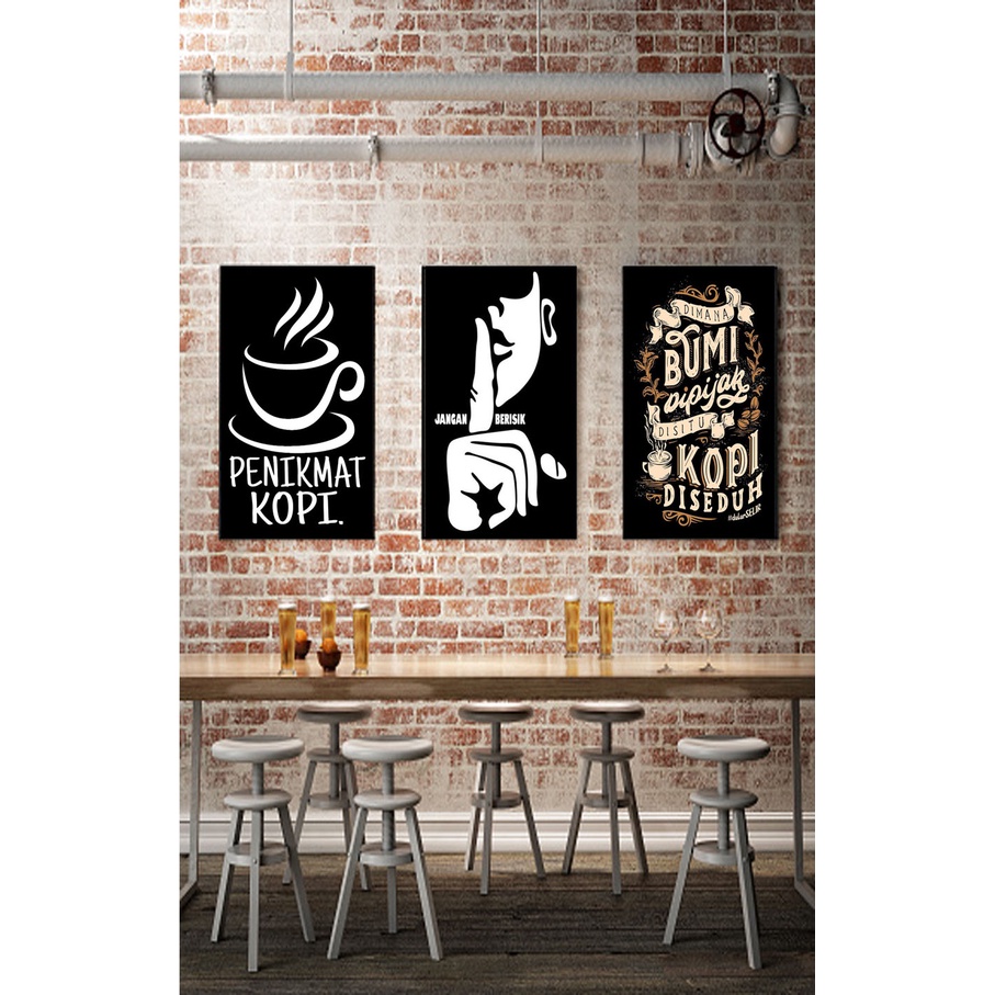 Jual Hiasan dinding estetik photo frame uk 20 x 30 cm tema tulisan kafe ...