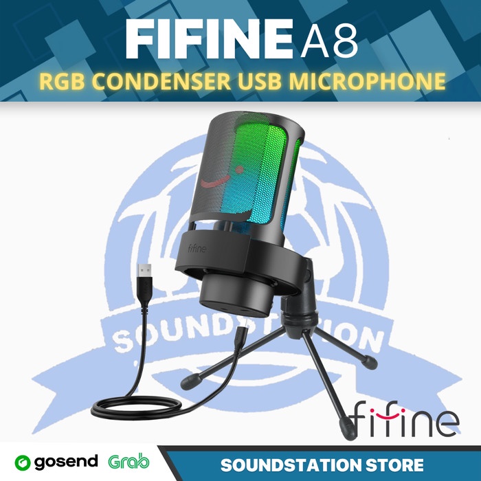 Jual FIFINE AMPLIGAME A8 CONDENSER USB MIC RGB LIGHT FOR GAMING LIVE ...
