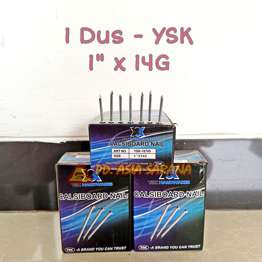 Jual [1 Box] Paku GRC Kepala Lebar 1" Inch YSK Kalsiboard Karpet Dus 2 ...