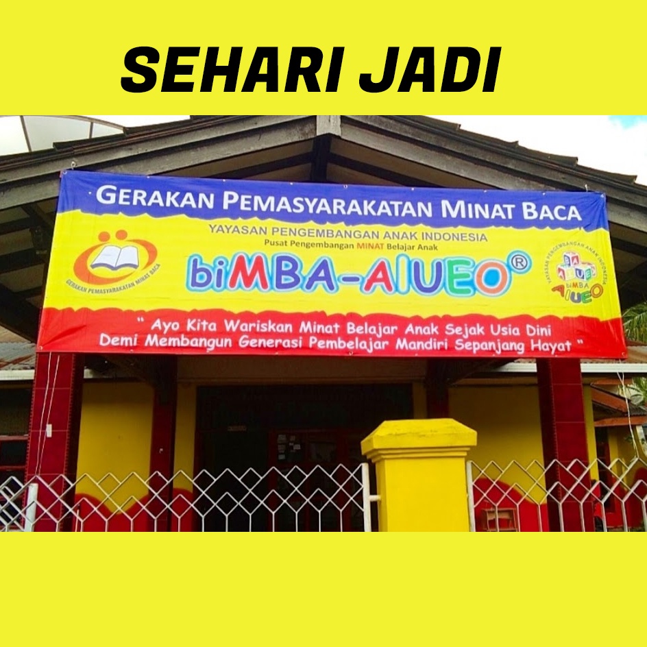 Jual BANNER SPANDUK BIMBA AIUEO TEBAL AWET BERKUALITAS 300GSM | Shopee Indonesia