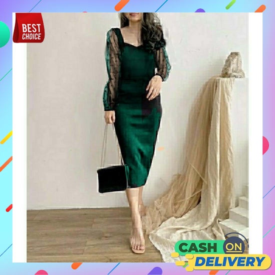 Jual Dress Cantik Kekinian Dres Kondangan Remaja Korea Terbaru Jumbo Katun Rayon Twill Crinkle ...
