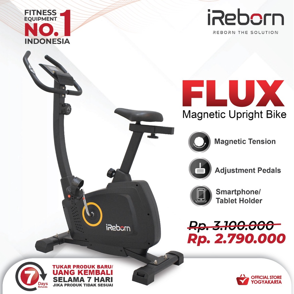 Jual Alat Fitness Sepeda Statis Magnetic iReborn Flux Upright Bike ...