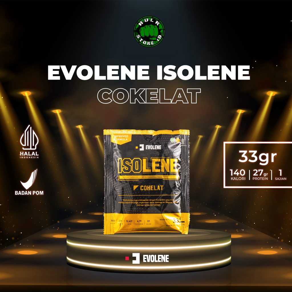 Jual Evolene Isolene Rasa Coklat Susu Protein Premium 1 Sajian 33gr ...