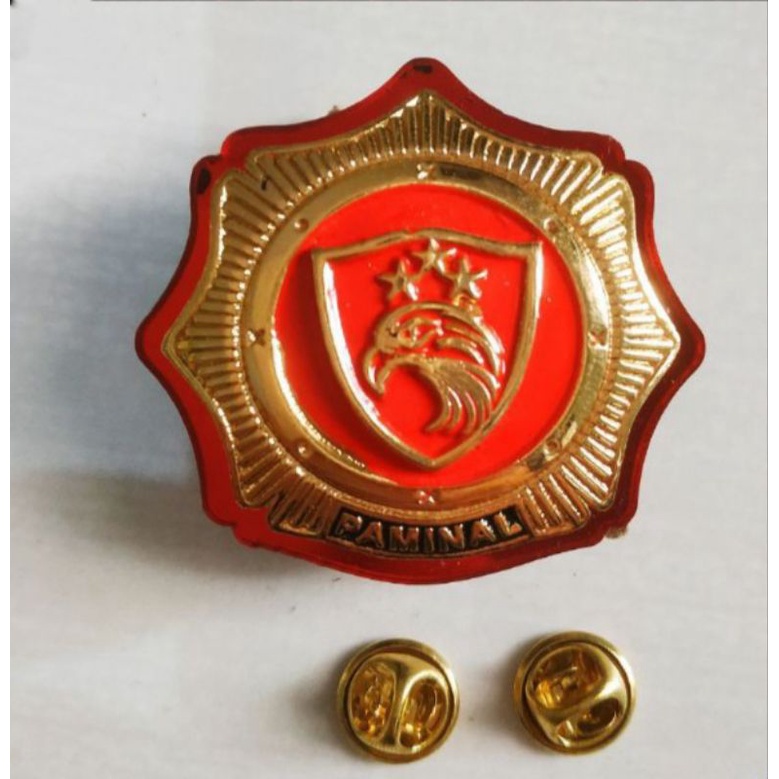 Jual pin brivet paminal polisi pdh lis mika akrilik merah perlengkapan ...