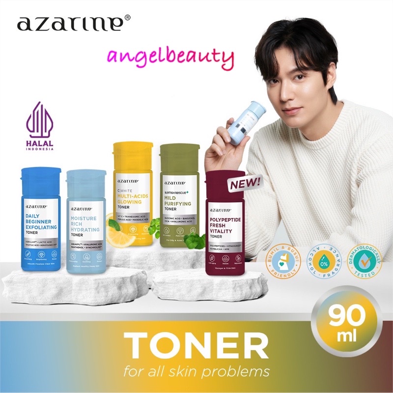 Jual (BPOM) Azarine Toner Mild Purifying | Multi-Acids Glowing | Daily ...