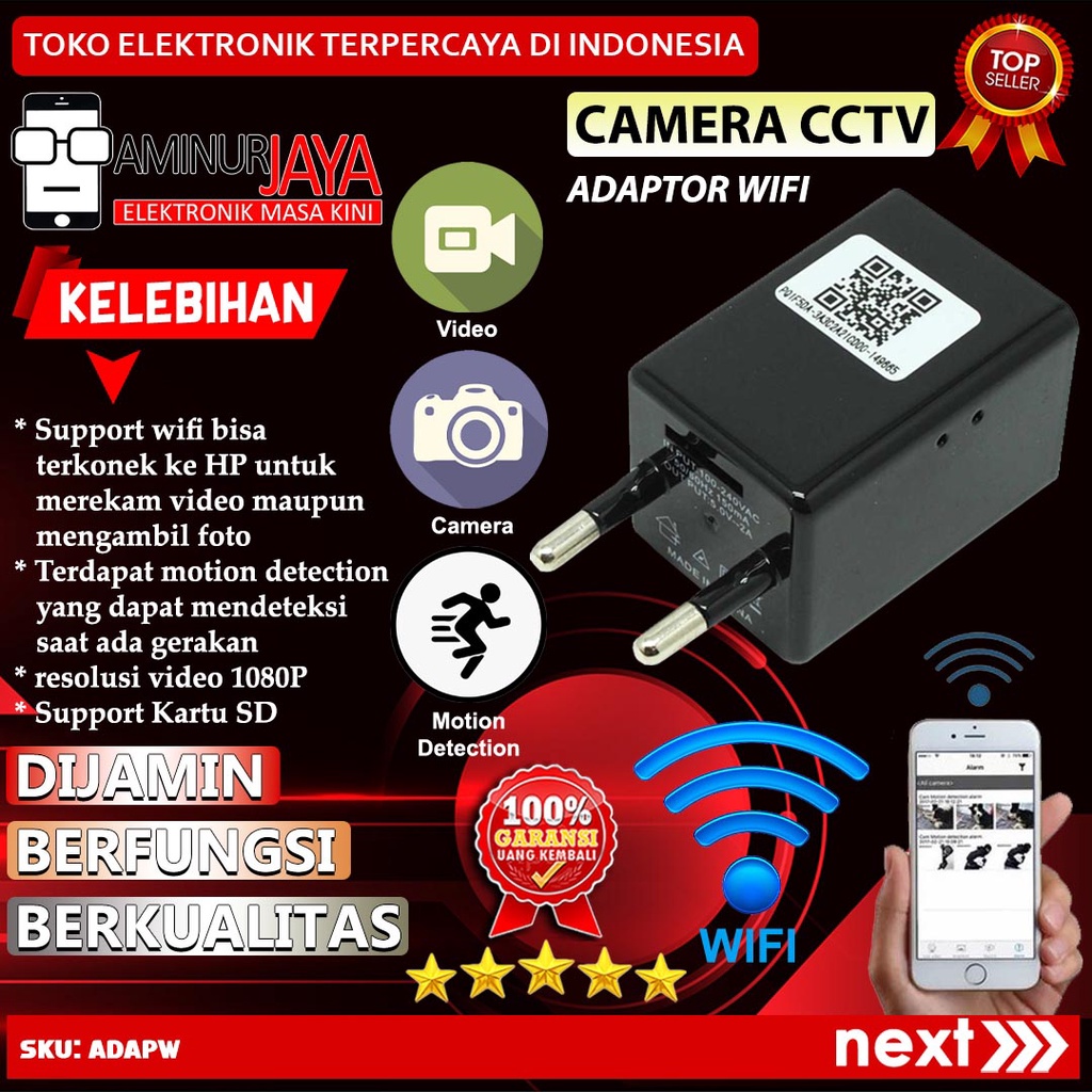 Jual Hidden Spy IP Camera Adaptor Wifi Z99 Kamera Pengintai Pengawas ...