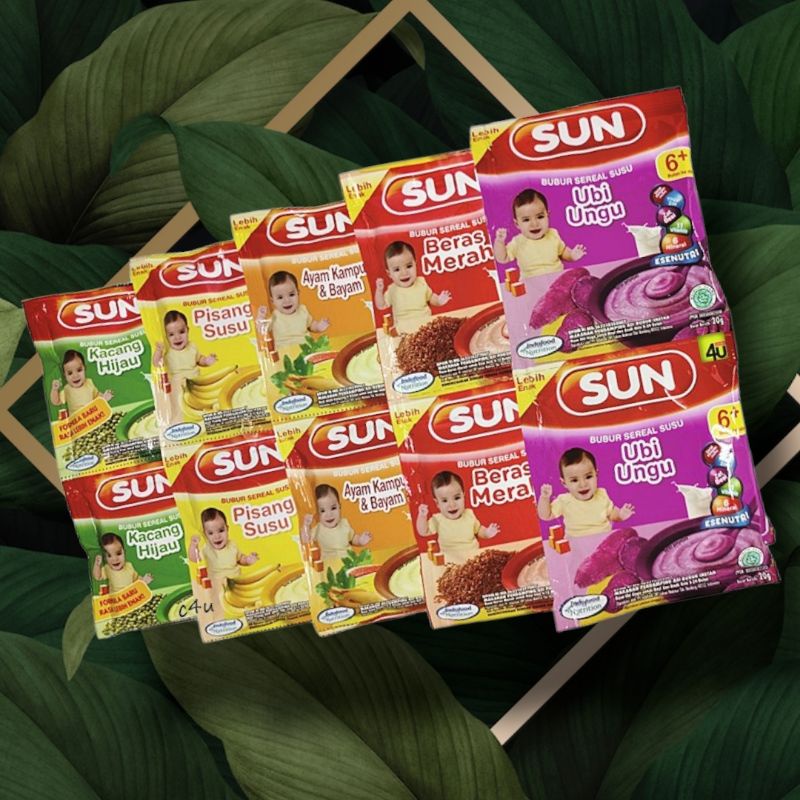 Jual Sun bubur sereal susu all variant rasa 1 renceng isi 8 sachet @20g ...