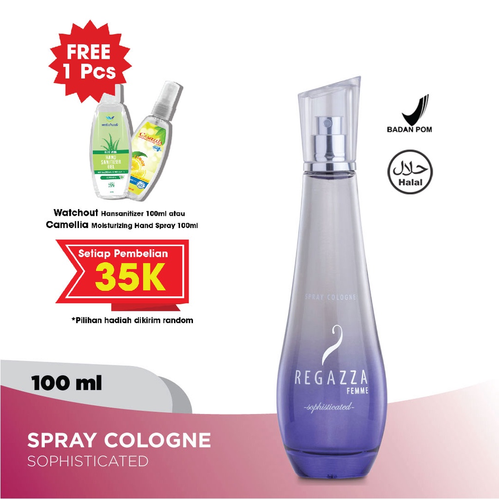 Jual Regazza Spray Cologne Sophisticated (Violet, 100ml) | Shopee Indonesia