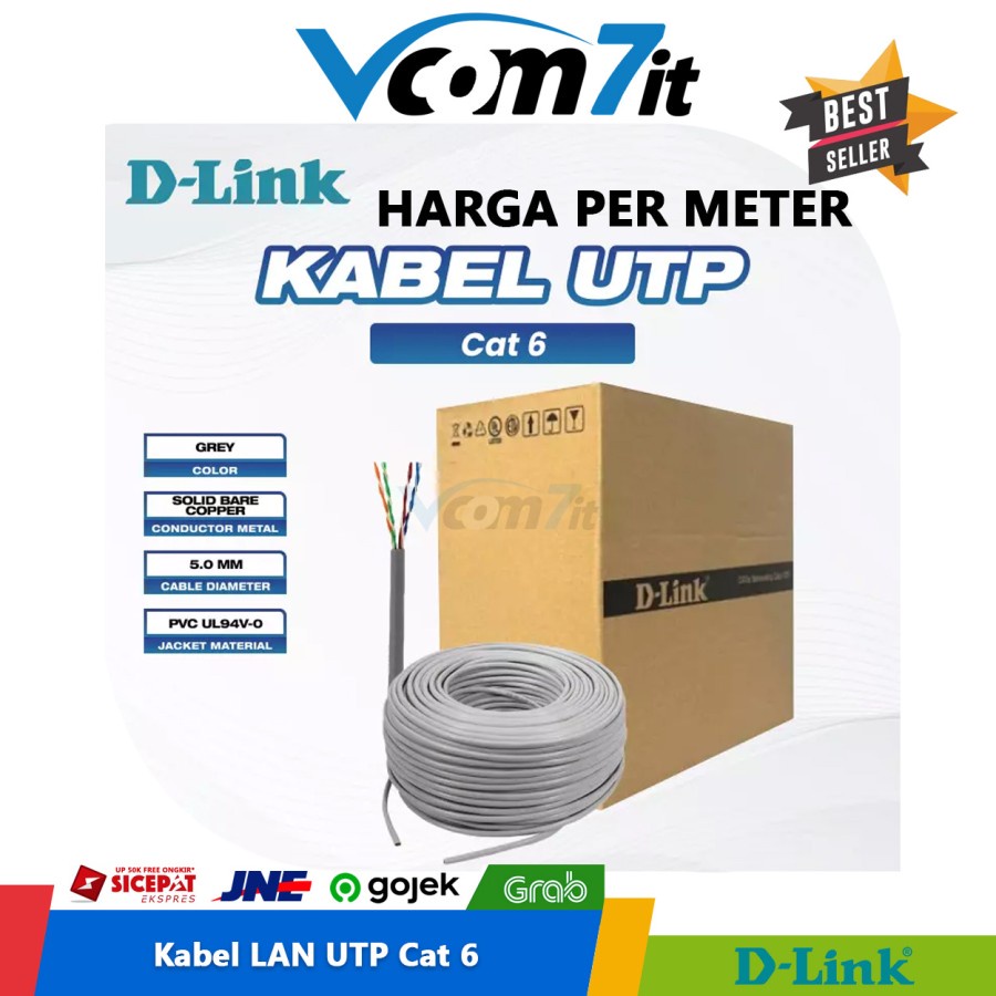 Jual UTP Cable D-LINK Cat 6 Kabel LAN DLink Cat6 Per Meter | Shopee Indonesia