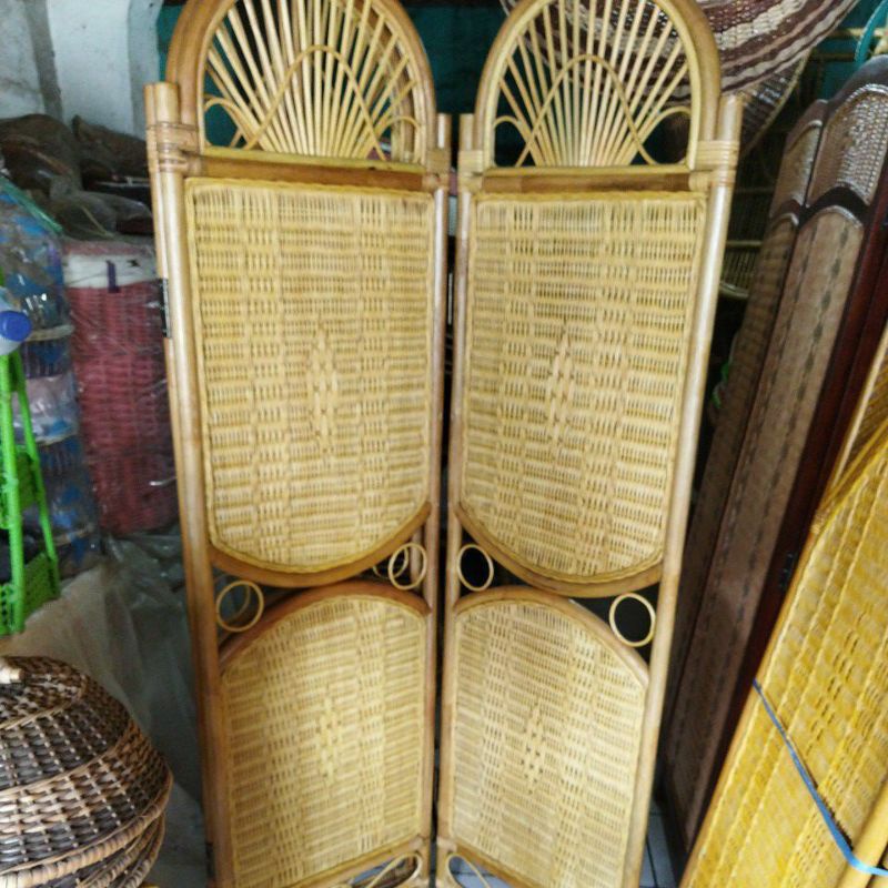 Jual partisi penyekat ruangan rotan alami | Shopee Indonesia