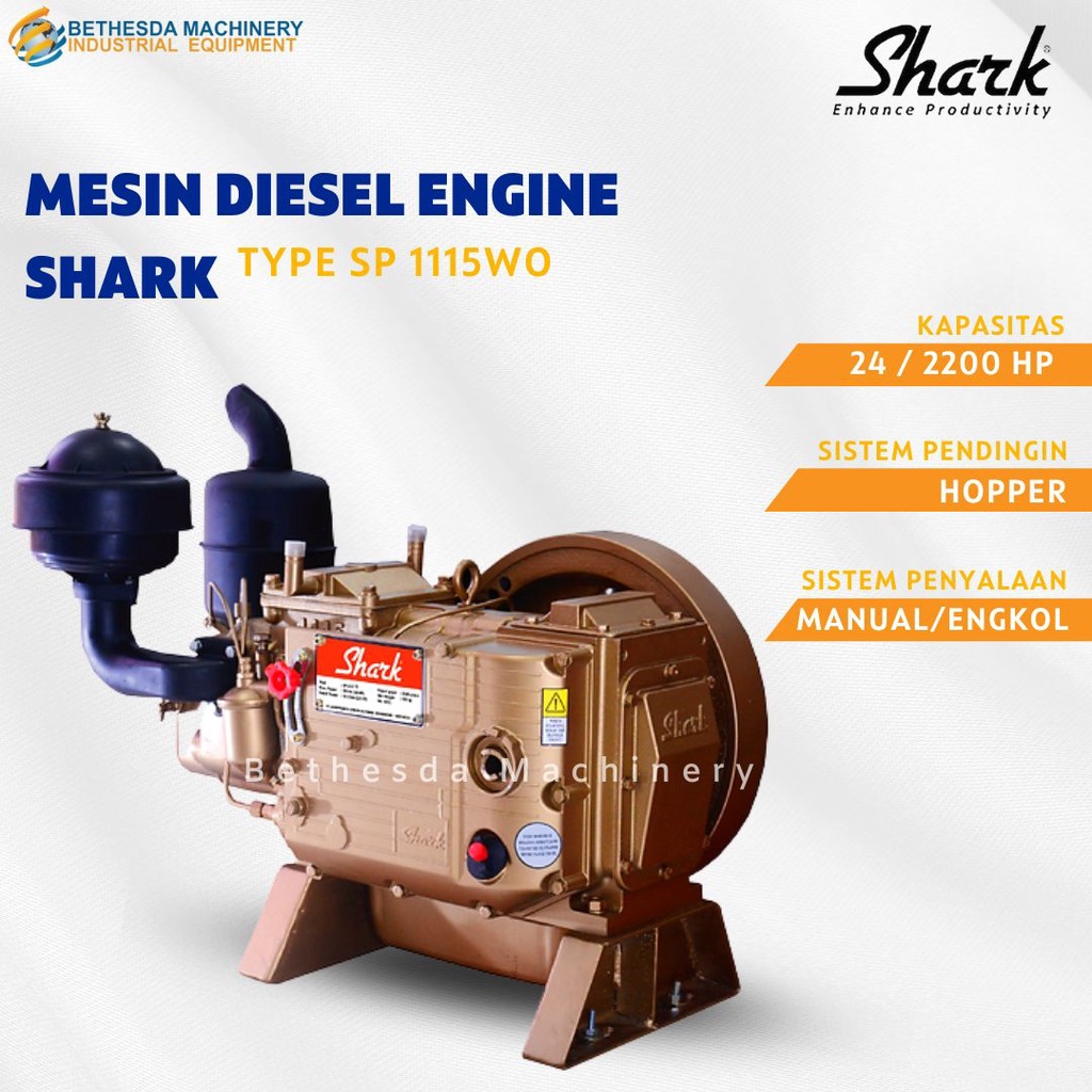 Jual Diesel Engine Shark SP1115 - 24 HP WO Mesin penggerak 24PK Hopper | Shopee Indonesia