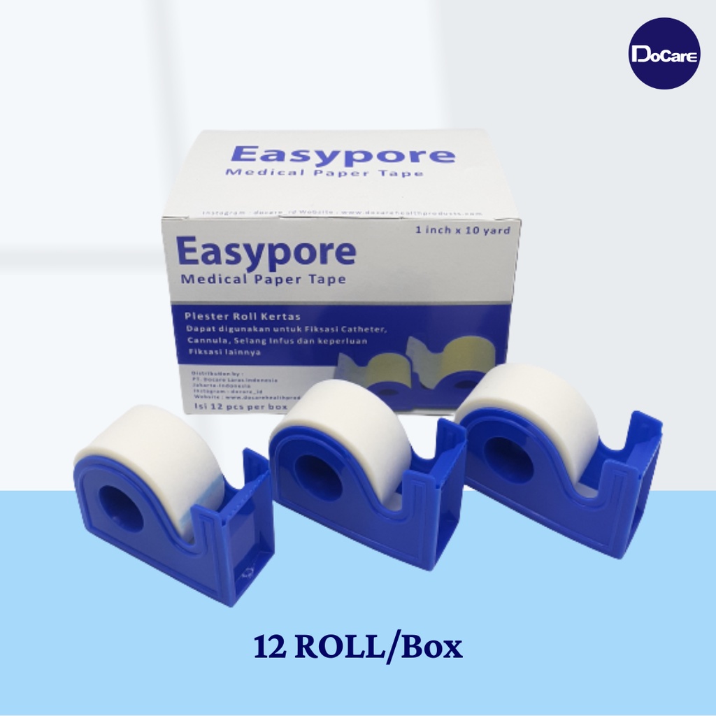 Jual Easypore Paper Tape - Plester rol kertas (12 Roll/Box) - 1 Inch x ...