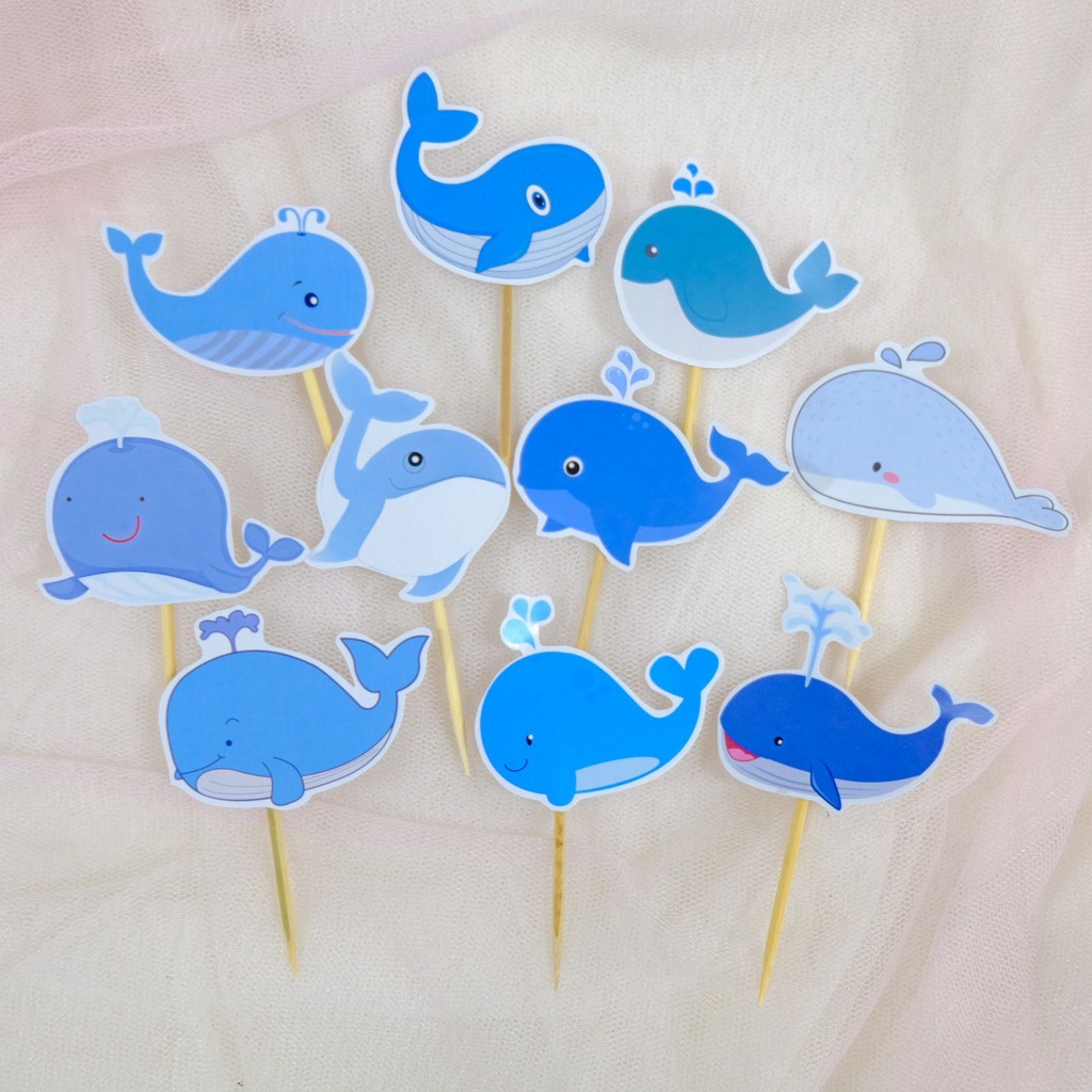 Jual Ikan Paus Cute Topper Cupcake Birthday / Hiasan Cupcake Ulang ...
