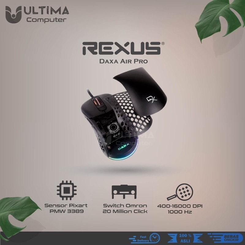 Jual Rexus Daxa Air Pro Mouse Gaming Wired Black | Shopee Indonesia