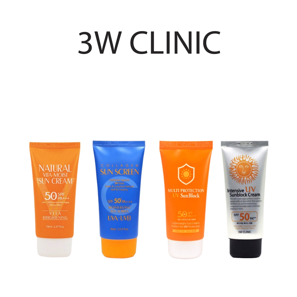 Jual 3W Clinic - Natural Vita Moist Sun Cream / Collagen Sun Screen ...