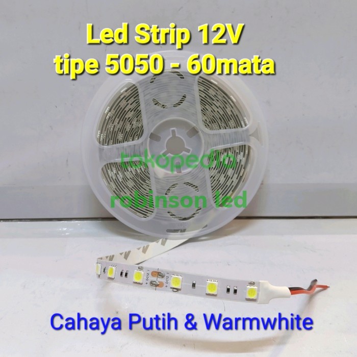 Jual Lampu Led Strip Flexible 12V Smd 5050 60Led 60Mata 60Lampu Indoor | Shopee Indonesia