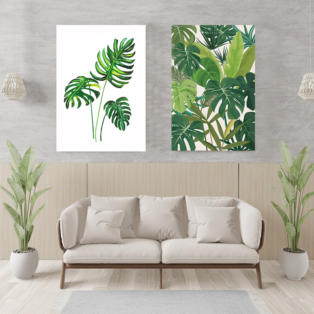 Jual Hiasan Dinding Ruang Tamu Daun Monstera Ukuran 47x31 Pajangan ...