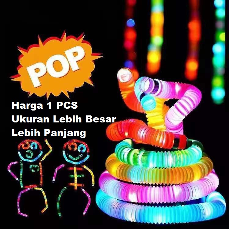 Jual Mainan Viral Light Up Pop Tube Pipa LED Selang Lampu Pop Pipes Pop ...