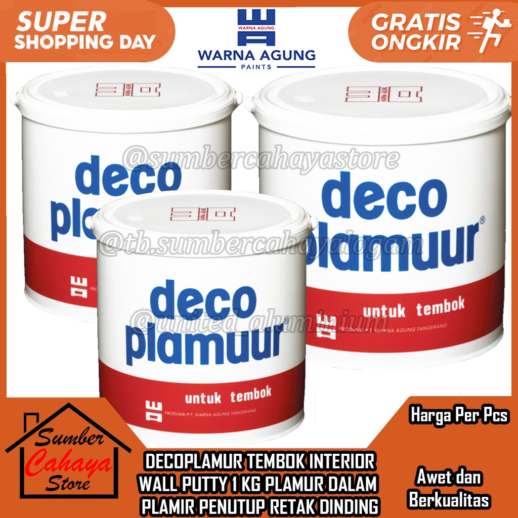Jual DECOPLAMUUR TEMBOK PLAMIR DEMPUL WALL PUTTY 1 KG PLAMUR PELAMIR ...