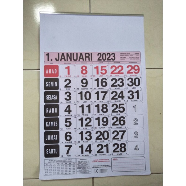 Jual Kalender 2023 Almanak Tanggalan Dinding KECIL Tanggalan Jawa ...