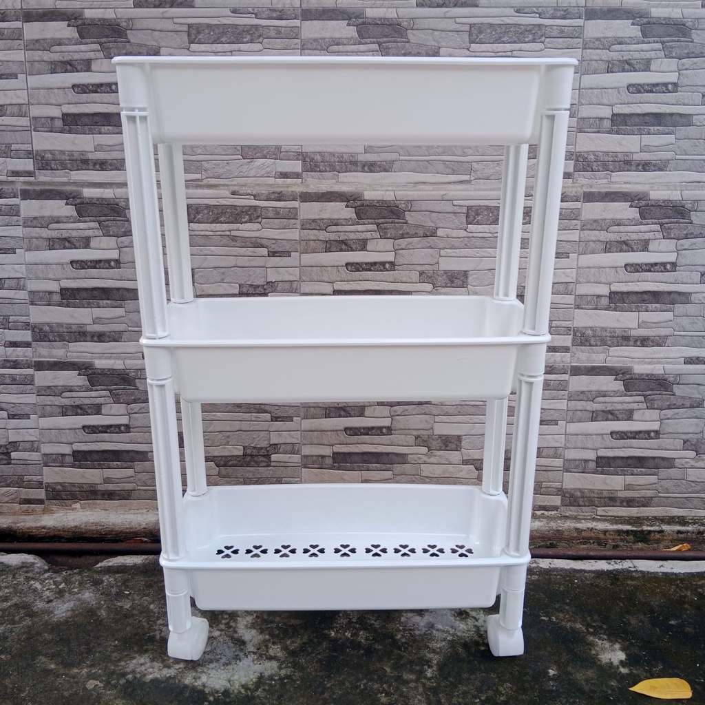 Jual Rak Dorong Plastik 3 Susun / Rak Plastik Troli 3 Susun Roda JEON ...