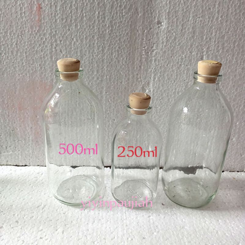 Jual Botol ASI/botol infus+tutup kayu 250ml-500ml/botol kaca toples asi ...