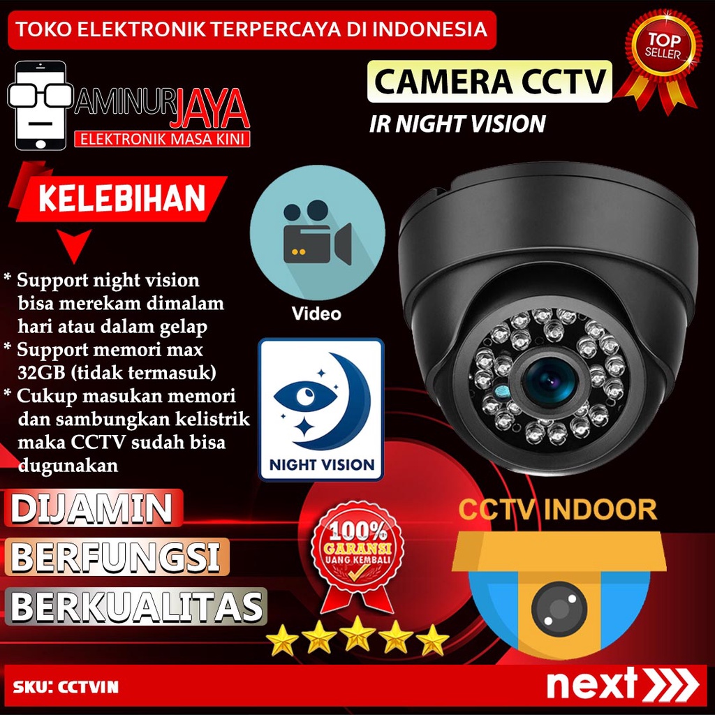 Jual Smart Kamera CCTV Indoor Tanpa DVR AHD 720P Memory Card Micro SD Spy Camera Pintar Pengawas ...