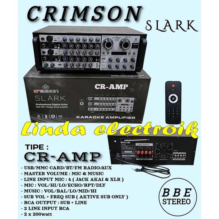 Jual power amplifier mixing crimson cr amp slark digital echo original | Shopee Indonesia