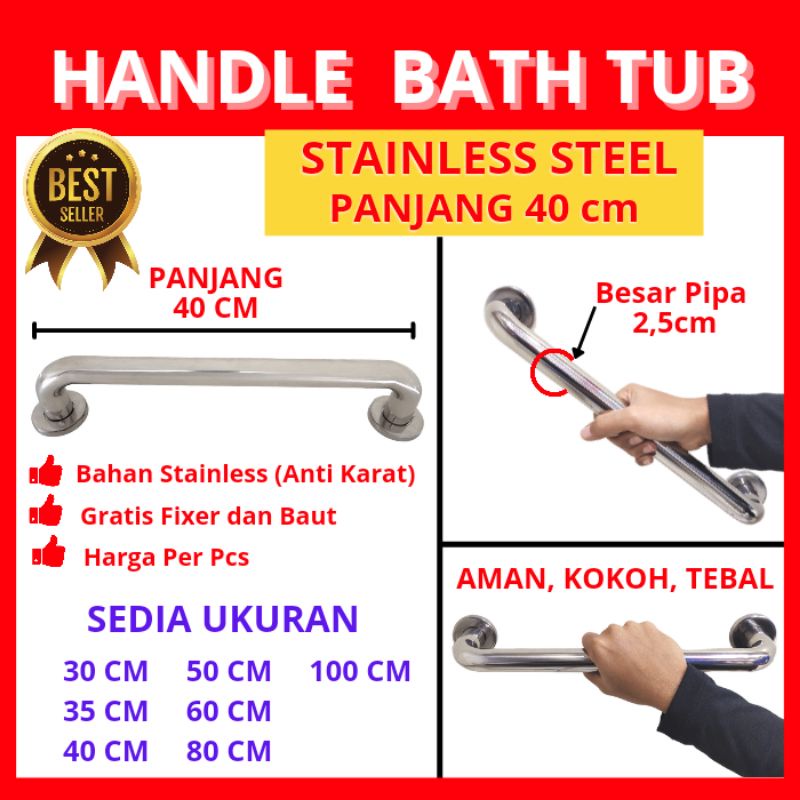 Jual GAGANG HANDLE HANDEL BATHTUB BATH TUB GRIB BAR PINTU PEGANGAN GANTUNGAN BAJU RAK TEMPAT ...