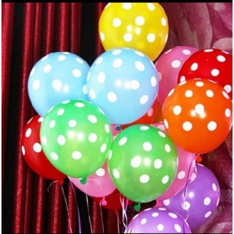 Jual Balon Ulang Tahun Balon Polkadot isi 100 Pcs | Shopee Indonesia