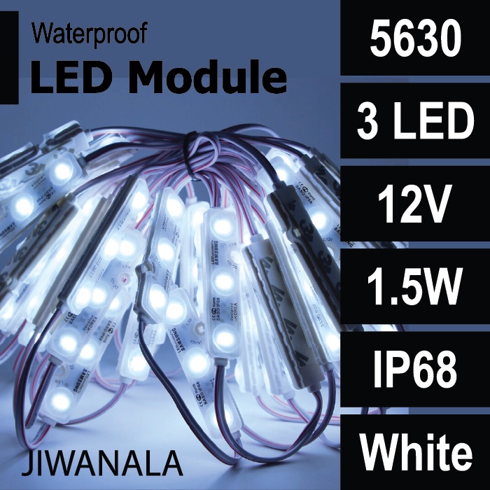 Jual LED Modul 5630 3 mata 12V 1.5W 6618 IP68 Putih White | Shopee ...