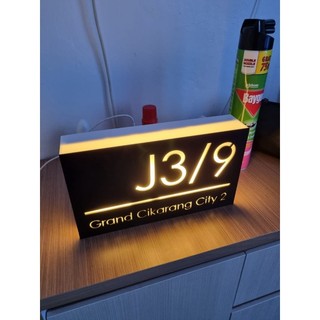 Jual Nomor Rumah LED Neon Box /Akrilik Papan Nama Akrilik LED Neonbox ...