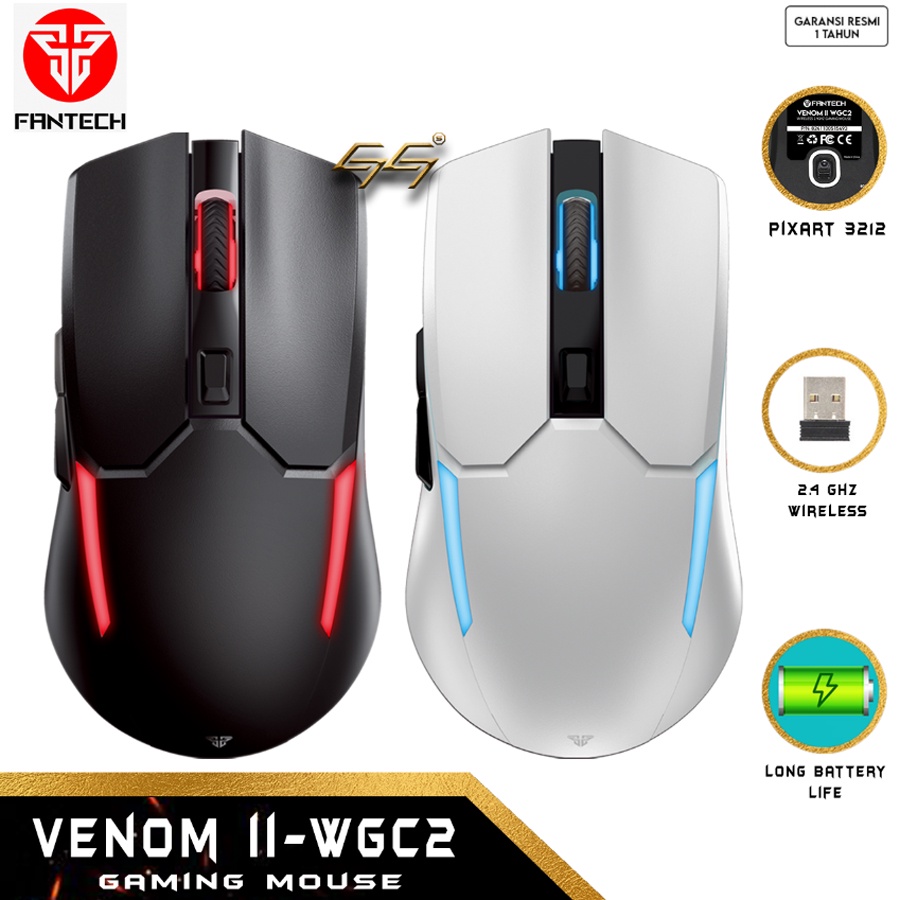 Jual Mouse Gaming Wireless Rechargeable Fantech VENOM II WGC2 Venom-II ...