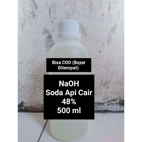 Jual NaOH Caustic Soda Soda Api Cair 48 % 500 ml | Shopee Indonesia