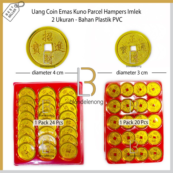 Jual Hiasan Uang Coin Koin Emas Hampers Souvenir Imlek Hoki Rejeki Cina ...