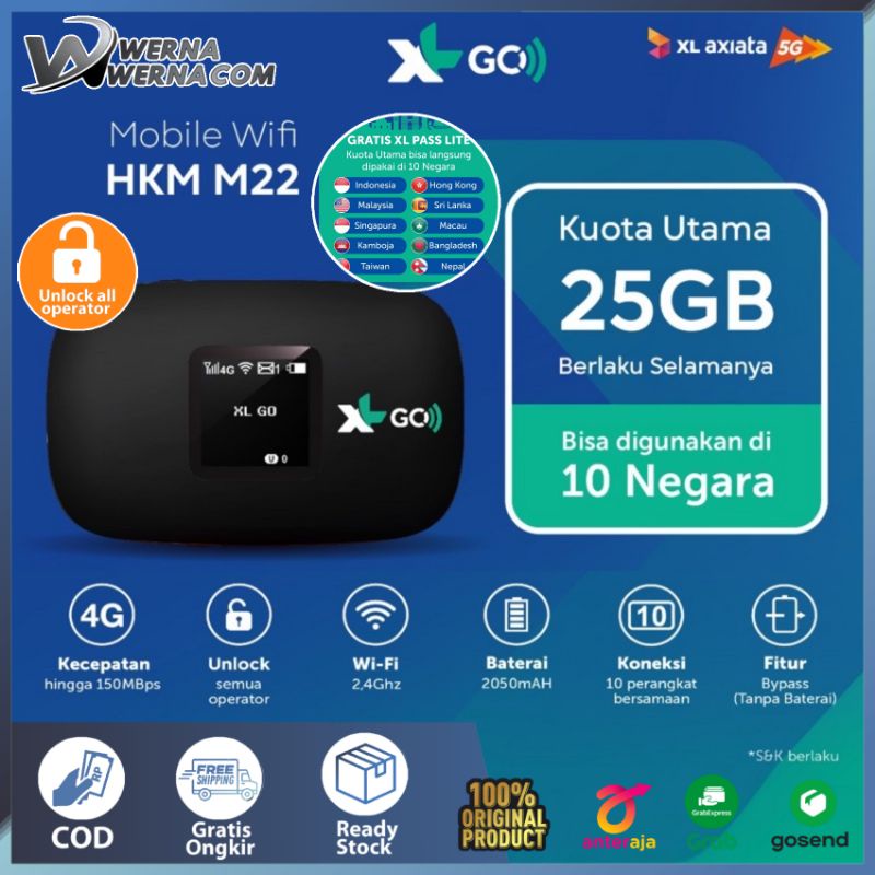 Jual Modem HKM M22 WiFi Unlock all operator 4G bypass Battery Free XL ...