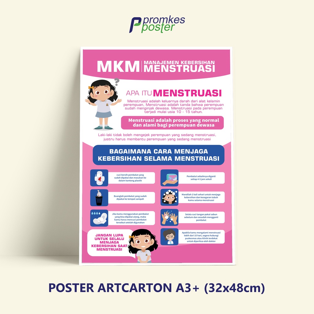 Jual Poster Kesehatan Manajemen Kebersihan Menstruasi MKM | Shopee Indonesia