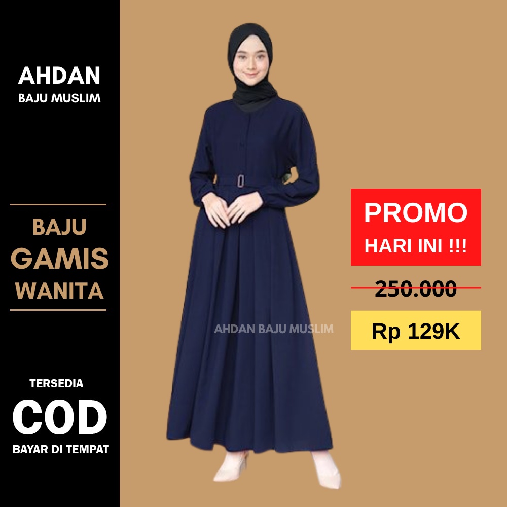 Jual BAJU GAMIS WANITA TERBARU 2023 REMAJA KEKINIAN KONDANGAN NAVY ...