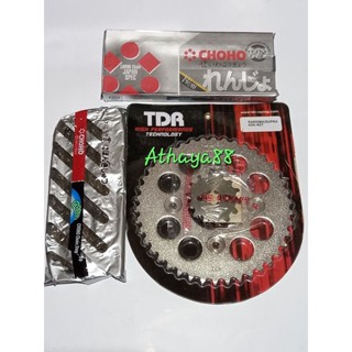 Jual gear gir set depan belakang 420 TDR plus rante model kharisma ...