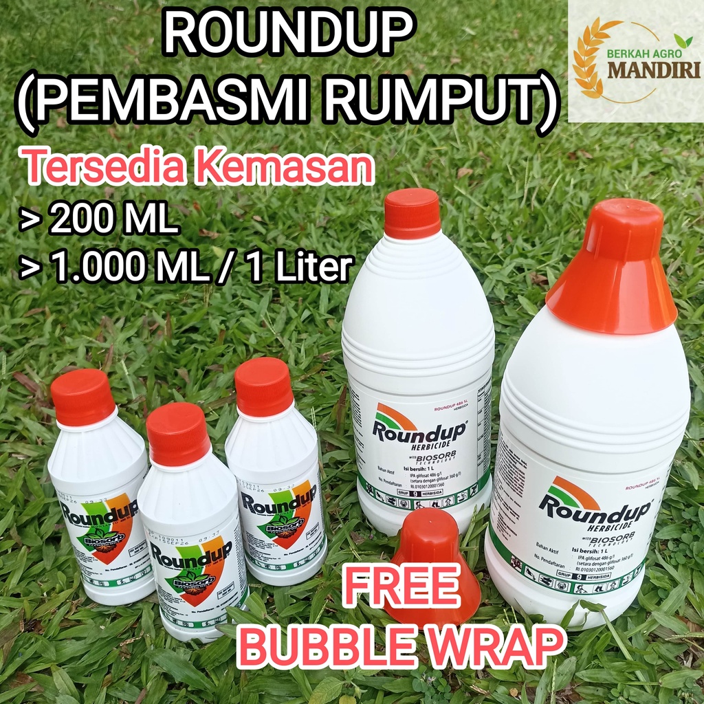 Jual ROUNDUP PEMBASMI RUMPUT LIAR DAN GULMA - ROUND UP 200 ML / 1 LITER ...
