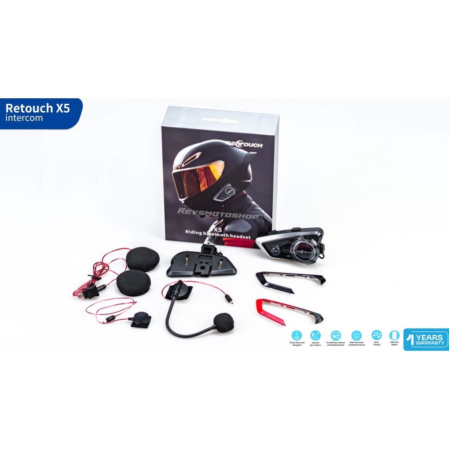 Jual INTERCOM HELMET | X5 RETOUCH | INTERPHONE BLUETOOTH | Shopee Indonesia