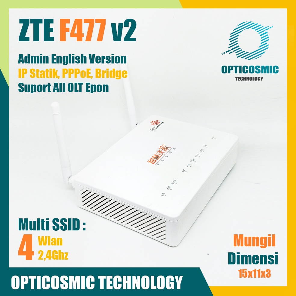 Jual Router EPON ZTE F477 v2 ONT Second Murah Support Bridge PPoE IP ...