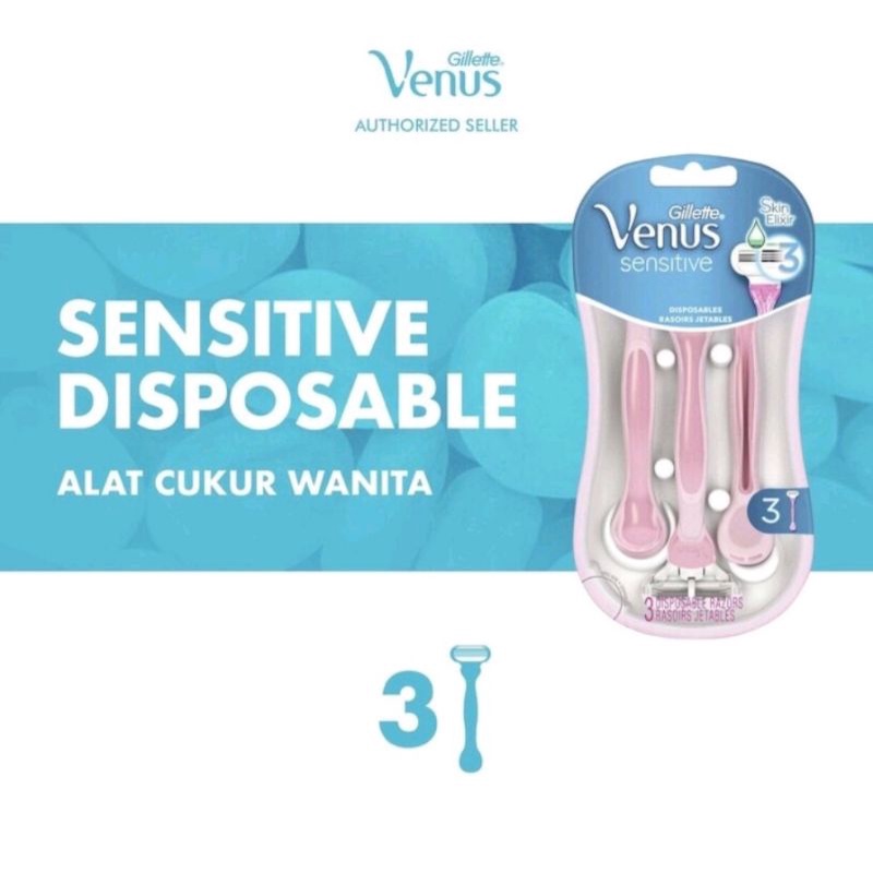 Jual Gillette Venus Sensitive Disposable 3s | Shopee Indonesia