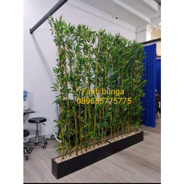 Jual pohon partisi bambu/bambu penyekat ruangan/bambu artificial/bunga ...