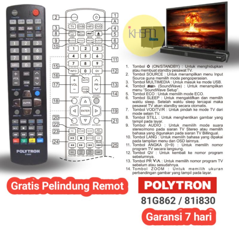 Jual Remot TV LED POLYTRON 81i830 Original | Shopee Indonesia Jual Remot TV LED POLYTRON 81i830 Original | Shopee Indonesia