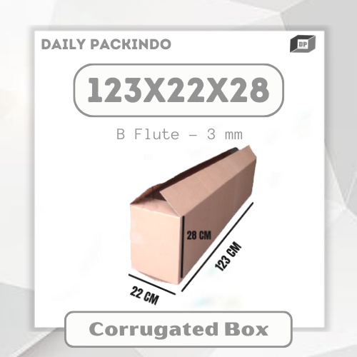Jual Kardus/Packing/Dus/Corrugated/Box Ukuran 123x22x28 Cm B Flute KMK ...