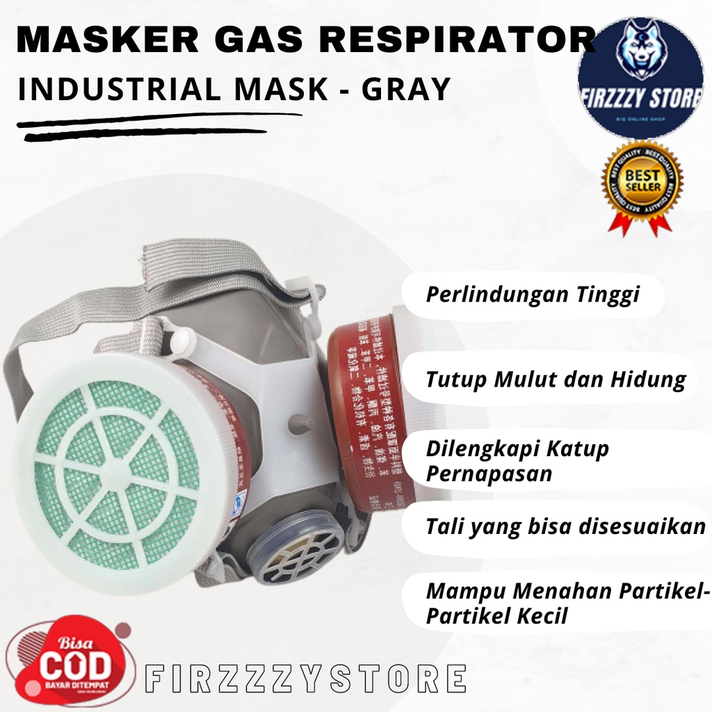 Jual Masker Gas Respirator Industrial Mask - Gray | Shopee Indonesia