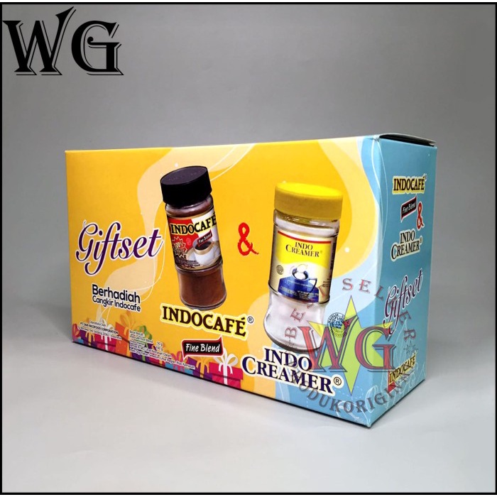 Jual Kopi Indocafe Fine Blend & Indo Creamer+Gifset ( Botol ) | Shopee ...