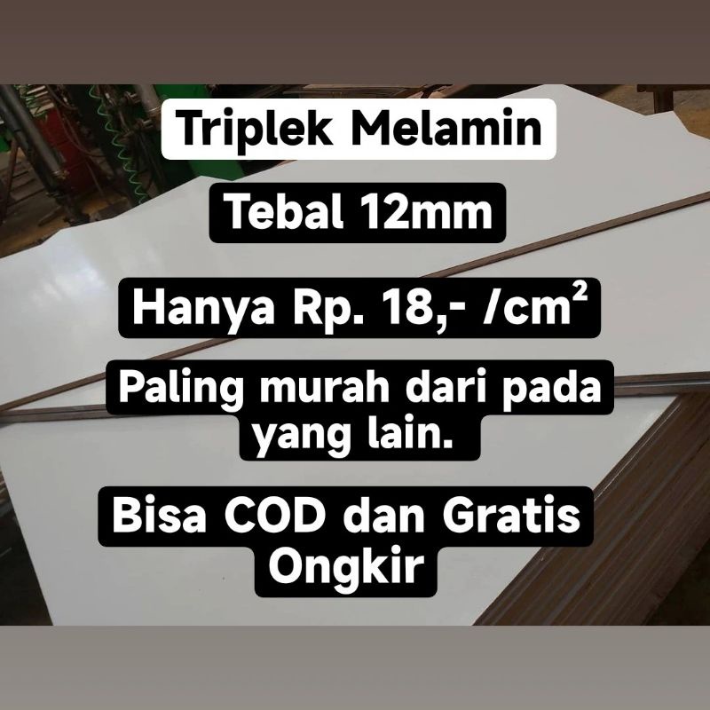 Jual Triplek 12mm melamin custom ukuran melaminto plywood multiplek ...