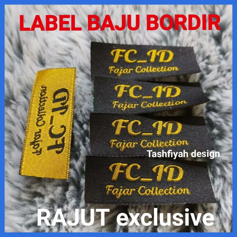 Jual Label hijab bordir woven damask Lebel baju rajut custom merek ...